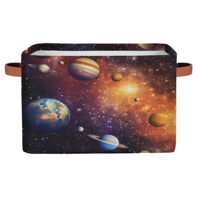 Ourtheme Storage Basket Bin with Handles 1 Packs, Galaxy Universe ...