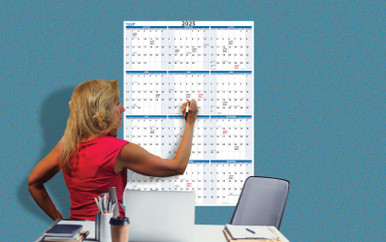 PlanetSafe Calendars 2025 Annual 12-Month Vertical Sky Blue Wet & Dry ...