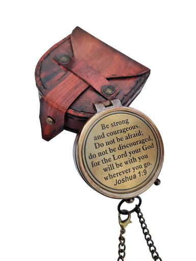 TSWO Be Strong and Courageous...Quote Engraved Compass Personalized ...