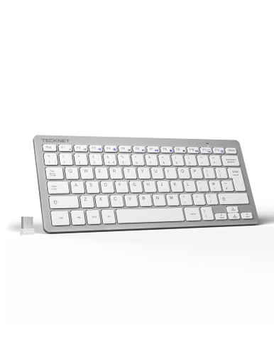 TECKNET 2.4G Small Wireless Keyboard, Mini Silent Computer Keyboard ...