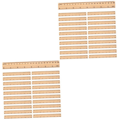 FAVOMOTO 40 Pcs Wooden Ruler Office Ruler Virtual Ruler Wooden Scale ...