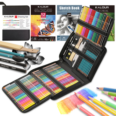 KALOUR 106 Coloring Sketching Kit Set - Pro Art Supplies with ...