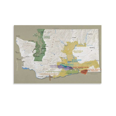 Washington State Wine Map Poster Decoration Posters Canvas Art Posters ...