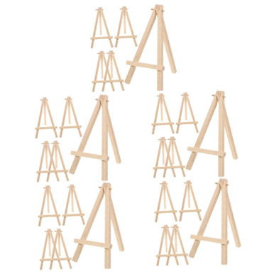 Ciieeo 25 pcs game card holder wood tripod easel rustic card stand wood ...