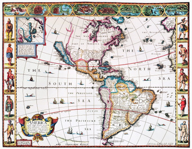 New World Map 1616 Nenglish Map Of The Western Hemisphere Published By ...