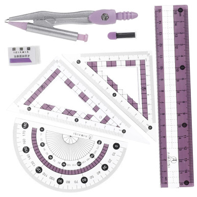 TEHAUX 5 Sets Ruler Set Compass and Protractor Measurement Tool Drawing ...