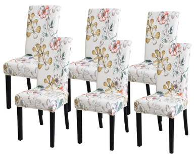 FORCHEER Chair Covers for Dining Room Set of 6,Stretch Kitchen Chair ...