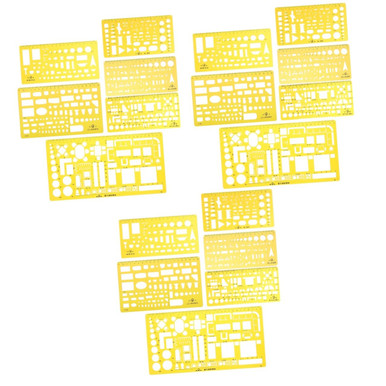 STOBOK 18 Pcs Multipurpose Drawing Ruler Drafting Templates Stencil ...