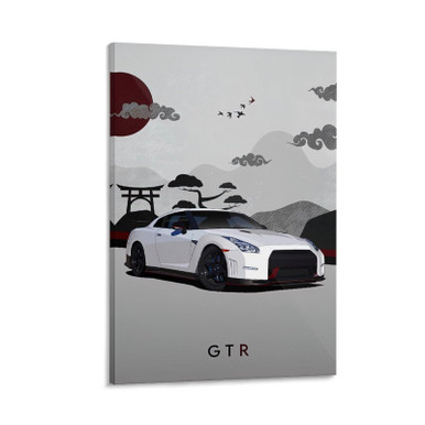 JDM Poster GTR Posters Sports Car Canvas Wall Art R34 R35 GTR Skyline ...