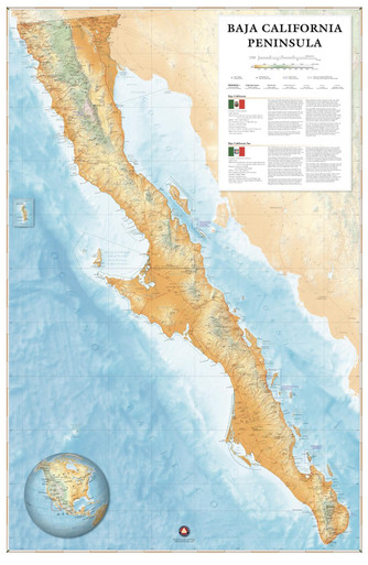 Benchmark Maps: Baja California Peninsula Wall Map - 25 x 39 inches ...