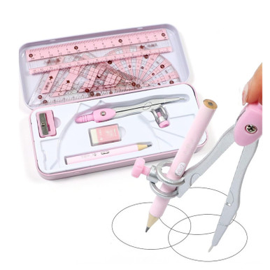 Compass Geometry 8 Pcs Compass Math Set with Metal Storage Box Geometry ...