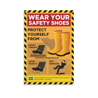 SAFETY RULES Factory Safety Posters WEAR YOUR SAFETY SHOESPROTECT JI ...