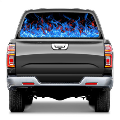 Blue Red Fire Flame Rear Window Decals for Trucks, Pickup Truck Back ...