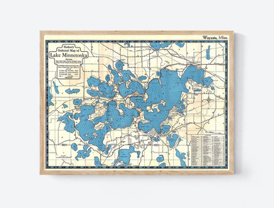 MG Global Historical Poster of 1960 map of Lake Minnetonka wayzata ...