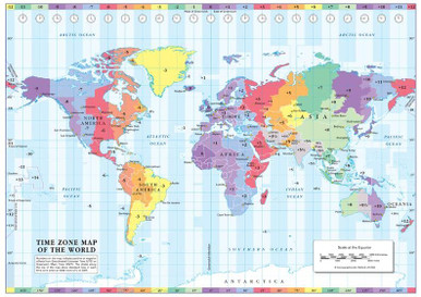 Cosmographics: Time Zone Desk Size Map of the World - 16.75" x 11.75 ...