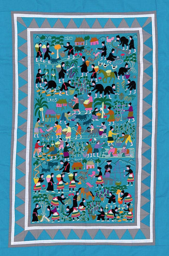 Hmong Pictorial Story map Shows Figures, Humans, Animals, Plants, and ...