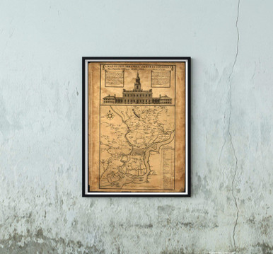 1752 map of Philadelphia: with a Perspective View of Independence Hall ...