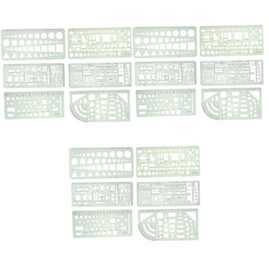 VILLCASE 18 Pcs Math Drawing Ruler Construction Painting Ruler ...