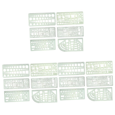 Lurrose 18 Pcs Math Drawing Ruler Plastic Circles Template Woodworking ...