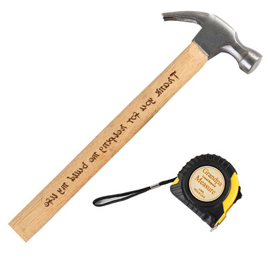 Personalized Tape Measure Hammer Set for Dad, Fathers Day Tool Set Gift ...