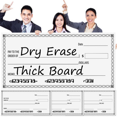 3 Pcs Dry Erase Blank Check 16 x 32 Inches PP Plastic Giant Check Thick ...