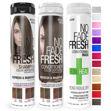 No Fade Fresh Natural Brown Hair Color Depositing Shampoo + Conditioner ...