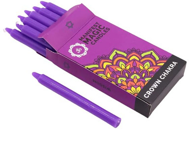 Purple Candles (Pack of 12) Manifest Wisdom - 90 Minutes Burn Time ...