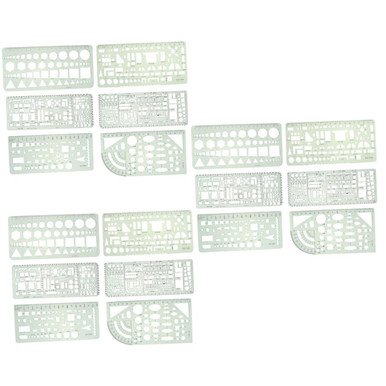 LALAFINA 18 Pcs Math Drawing Ruler Geometric Drawing Rulers Green Suit ...