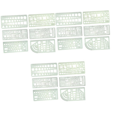 TEHAUX 18 Pcs Math Drawing Ruler Architect Scale Geometric Drawing ...