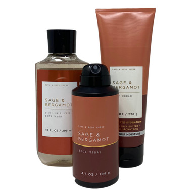 Bath & Body Works SAGE & BERGAMOT Trio Gift Set For Men - Body Spray ...