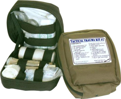 Fully Stocked MOLLE Tactical Trauma Kits First Aid Pouch (OD GREEN ...