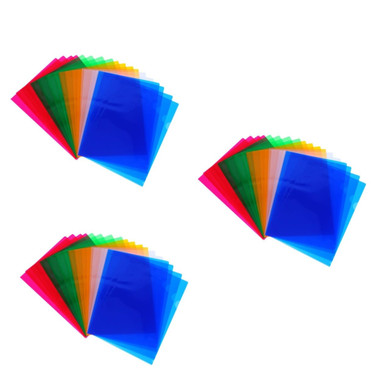 Tofficu 60 Pcs Poly Jacket Sleeves Folders Pocket File Clear Colored ...