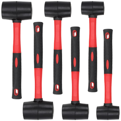 KOHAND 6 PCS 8 oz 16 oz 24 oz Rubber Hammer, Black Rubber Mallet Hammer ...