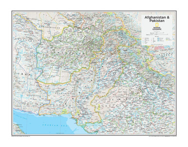 National Geographic: Afghanistan & Pakistan Wall Map - 28 x 22 inches ...
