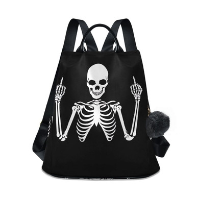 GAIREG Skeleton Middle Finger Backpack Purse for Women Anti Theft Back ...