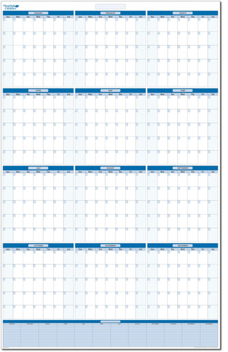 PlanetSafe Calendars - Sky Blue Undated 12-Month Calendar - 365- Day ...