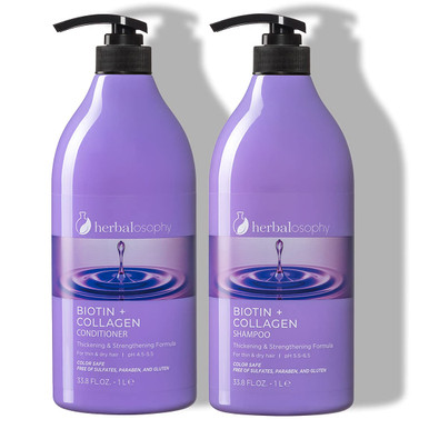 Herbalosophy Biotin & Collagen Shampoo & Conditioner Set, Hair Shampoo ...