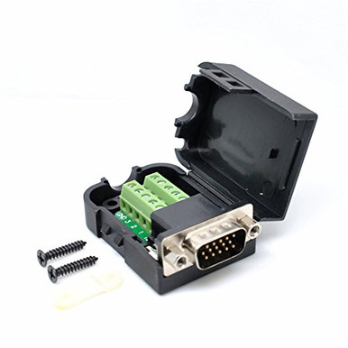 Willwin DB15 3+6 D-SUB VGA Male 3Row 15Pin Connector Adaptor with Nut ...