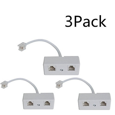 [RJ11 Telephone Adapter] SINCODA 3PCS 2-Way RJ11 6P4C Telephone Plug to ...