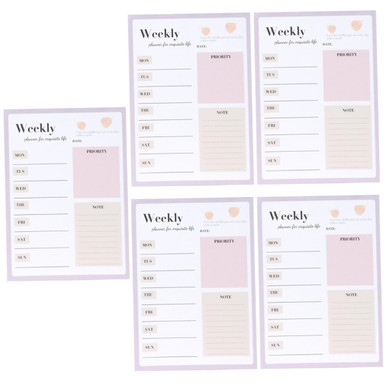 STOBOK 5pcs Notebook Tear off Planner Weekly Paper Meal Planning ...