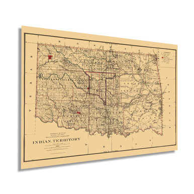 HISTORIX Vintage 1887 Indian Territory Oklahoma Map - 18x24 Inch ...