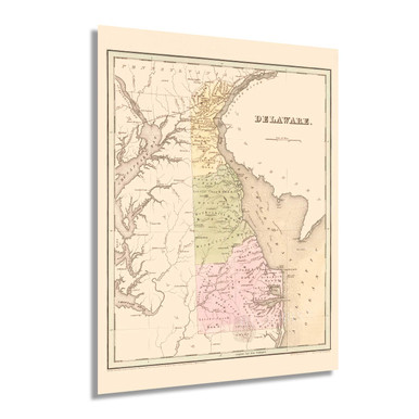HISTORIX Vintage 1838 Delaware State Map - 18x24 Inch Vintage Map of ...