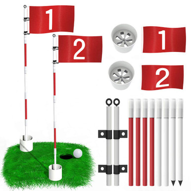 THIODOON Golf Flagstick 6ft Golf Flag and Cup for Yard Pro Detachable ...