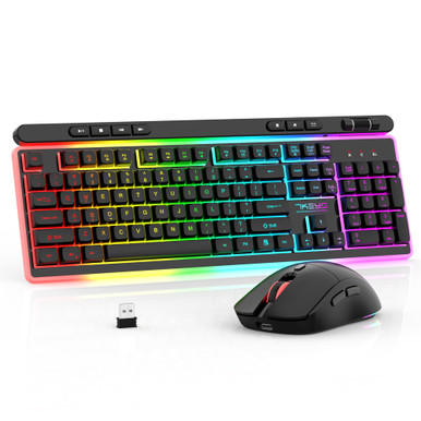 Wireless Keyboard and Mouse Gaming Combo, 7KEYS RGB Backlit Keyboard ...