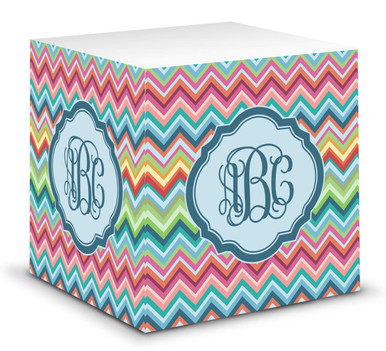 Personalized Retro Chevron Monogram Sticky Note Cube - Warehousesoverstock