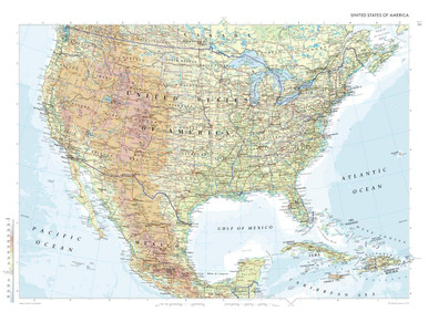 Collins: USA Wall Map - Compact - 22.25" x 16.25" - Rolled Canvas ...