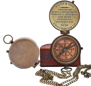 Engraved Brass Compass- Personalized Sundial Compass, Viking Compass ...