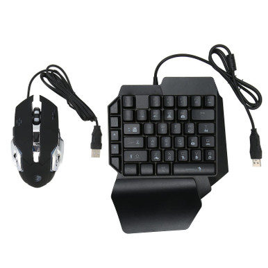 One Handed Gaming Keyboard Mouse Combo, RGB Gaming Keyboard Kit with ...
