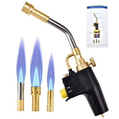 SEAAN Propane Torch Head with 3 Tips, Trigger Start Mapp/Map Gas Torch ...