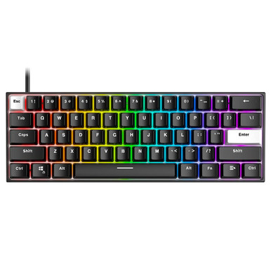 FANTECH MAXFIT61 Frost Wired 60% Mechanical Keyboard Hot Swappable RGB ...